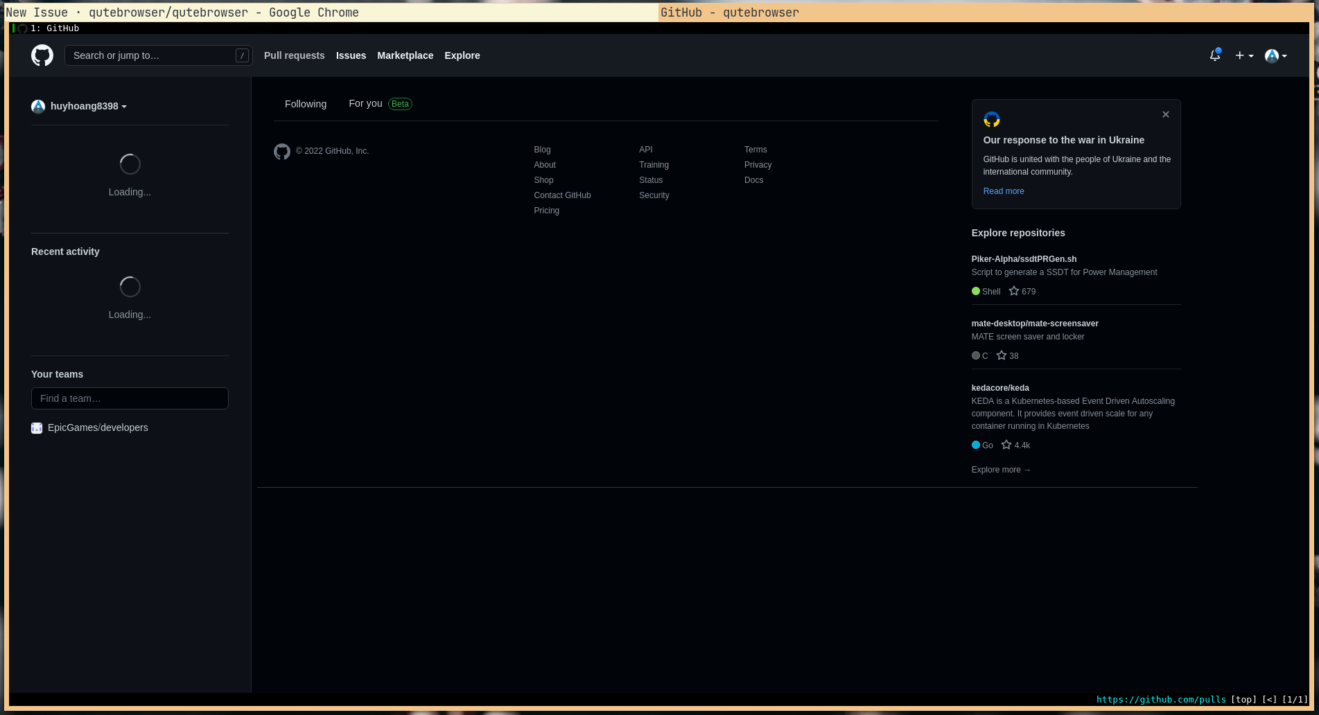 Unable to load Github page · Issue #7114 · qutebrowser/qutebrowser · GitHub