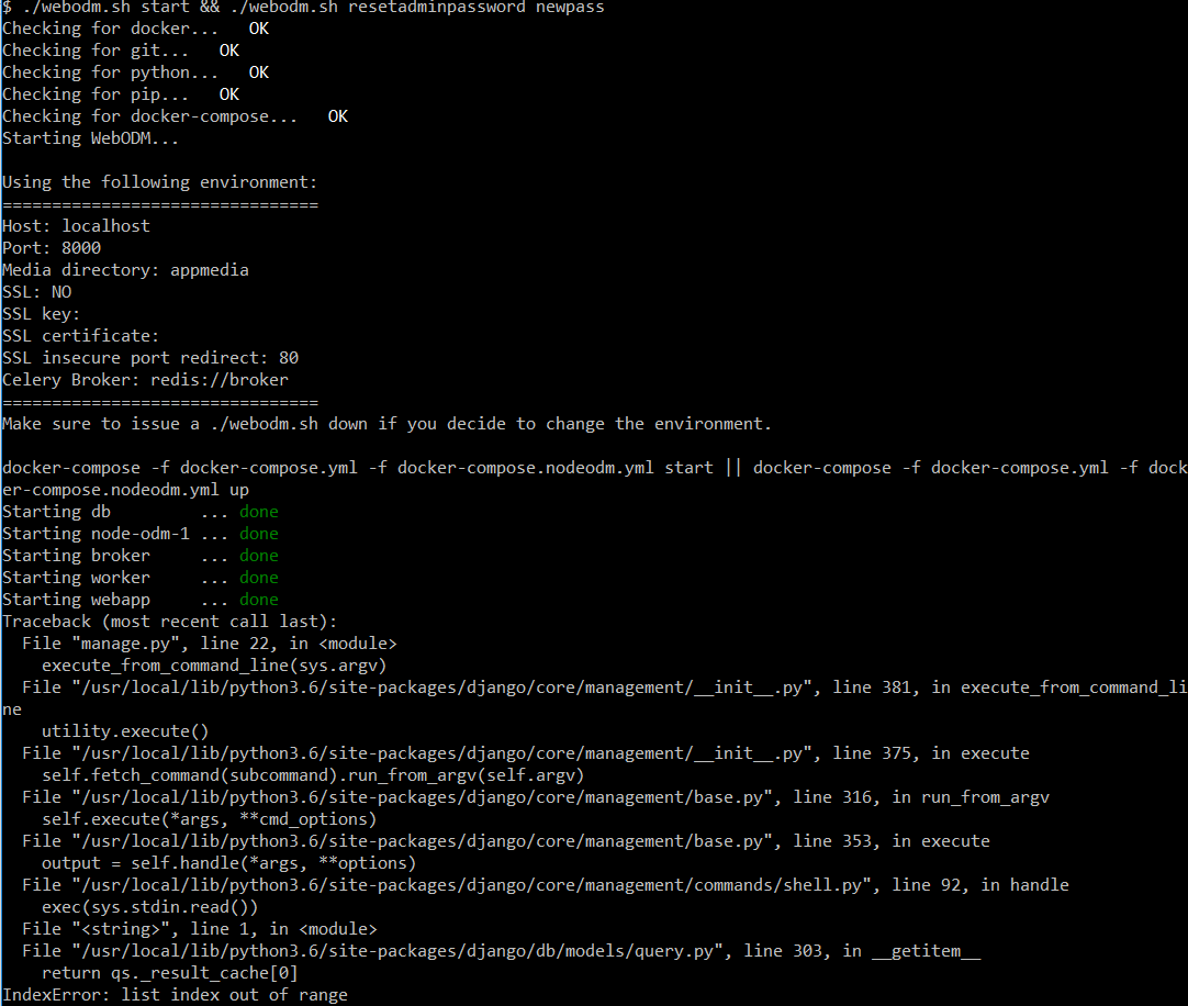 Password error · Issue #601 · OpenDroneMap/WebODM · GitHub
