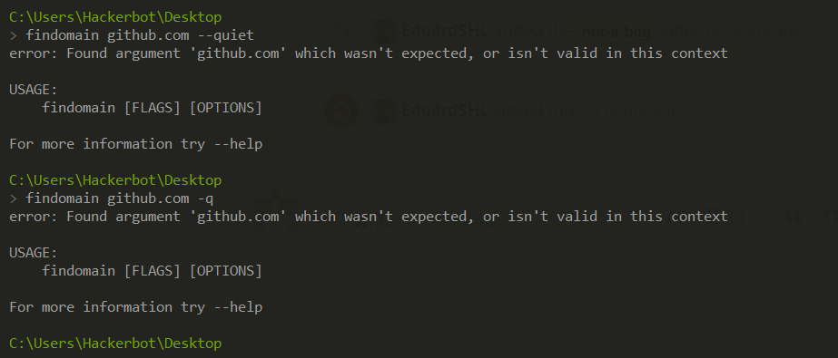 silent option · Issue #93 · Findomain/Findomain · GitHub