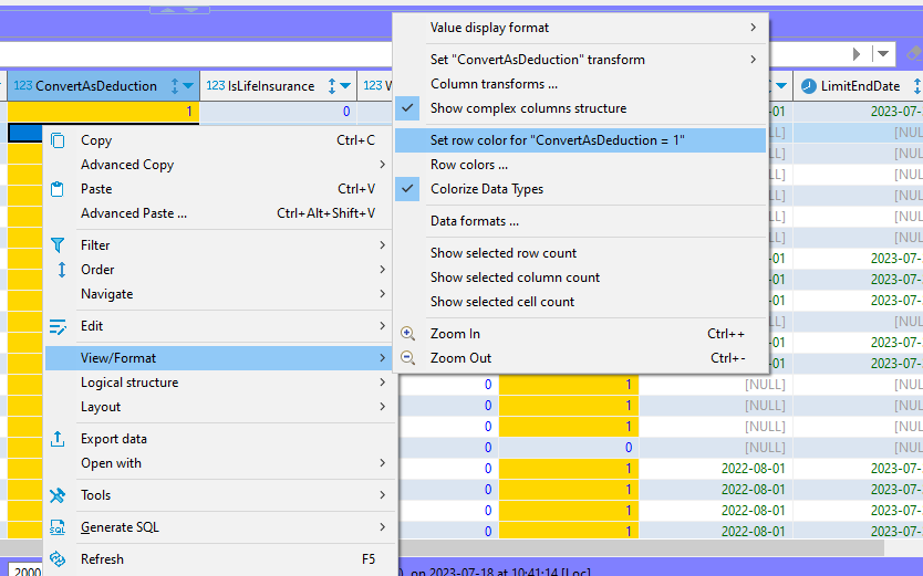 Keyboard shortcut for "Set row color for..." in results · Issue #20592 · dbeaver/dbeaver · GitHub
