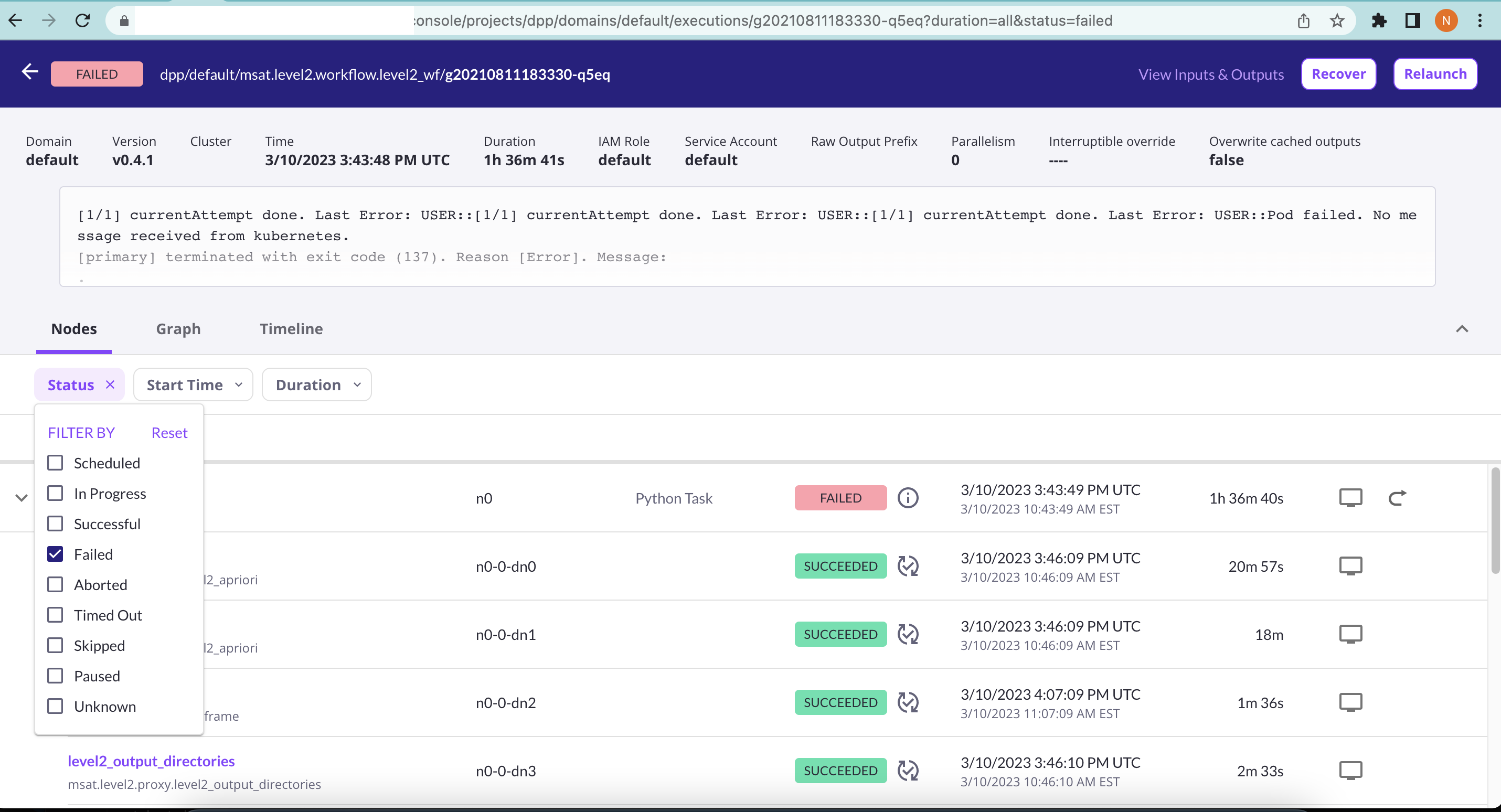 [BUG] Flyteconsole: "Failed" filter no longer works for dynamic tasks · Issue #3534 · flyteorg ...