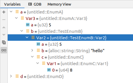 Enums are not properly rendered in CLion 2021.1 with gdb · Issue #6746 · intellij-rust/intellij ...