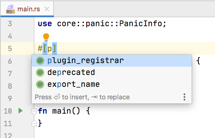 Support panic_handler attribute · Issue #5432 · intellij-rust/intellij-rust · GitHub