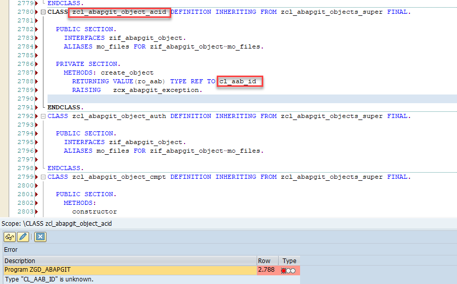 Type "ZCL_AAB_ID" is unknown · Issue #1304 · abapGit/abapGit · GitHub