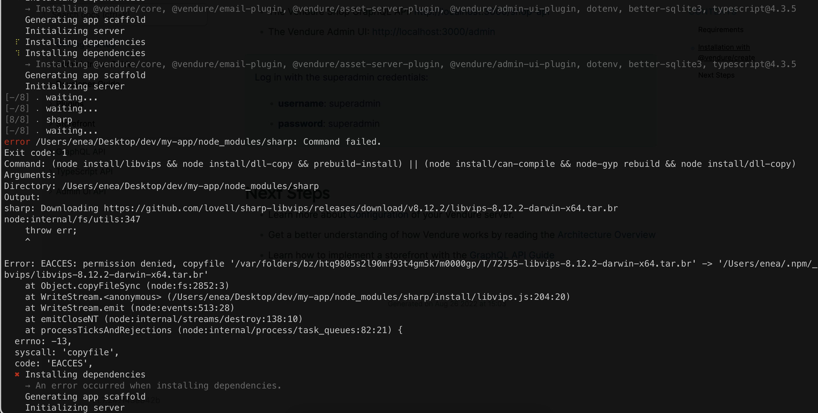 Cannot install project · Issue #1847 · vendure-ecommerce/vendure · GitHub