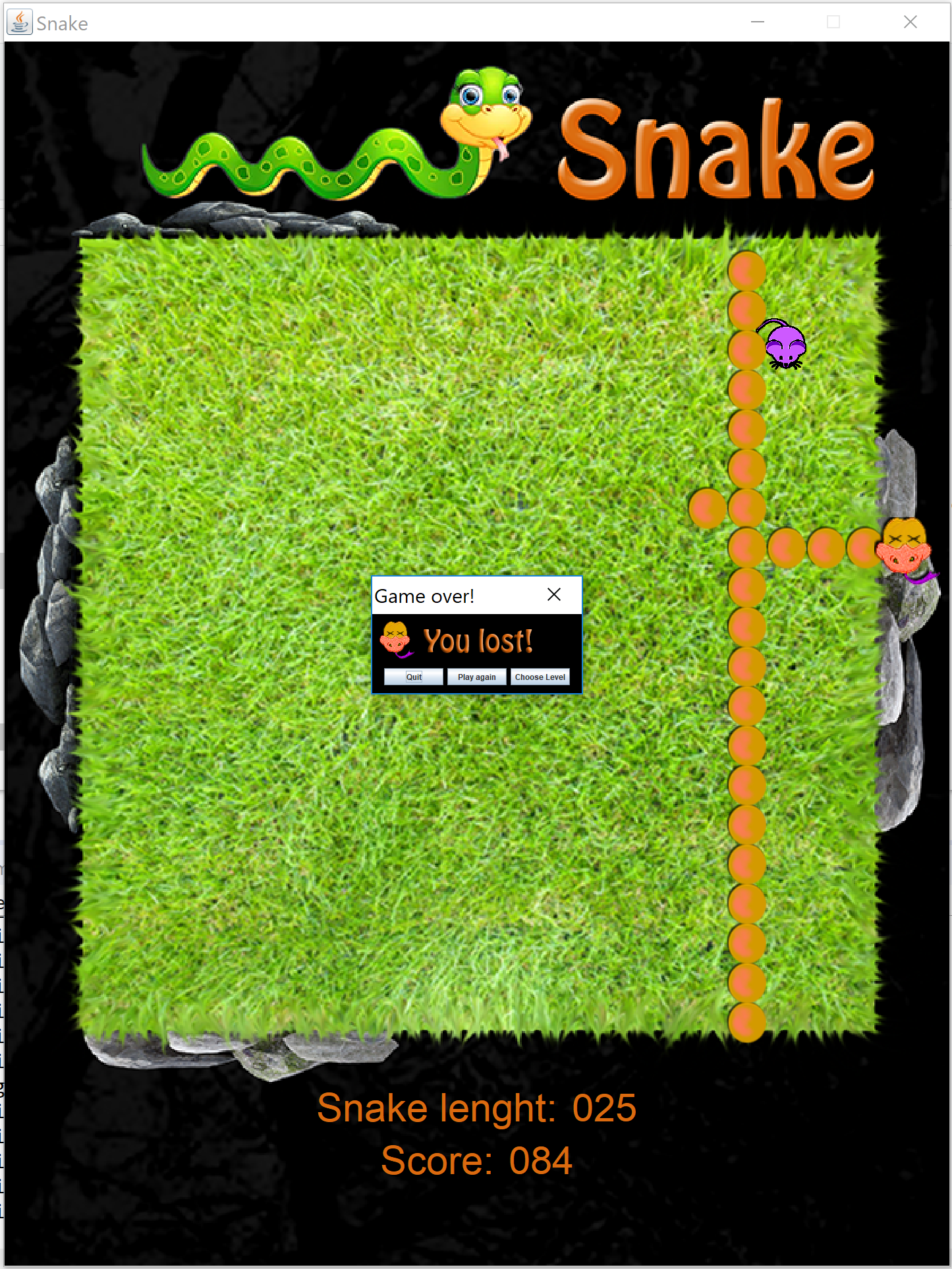 GitHub - asiajo/snake-java: Simple 2D Snake game with some graphic