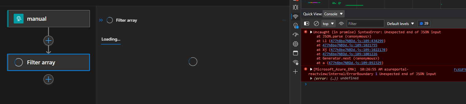 `Filter Array` Operation not loading / not validating · Issue #1523 · Azure/LogicAppsUX · GitHub