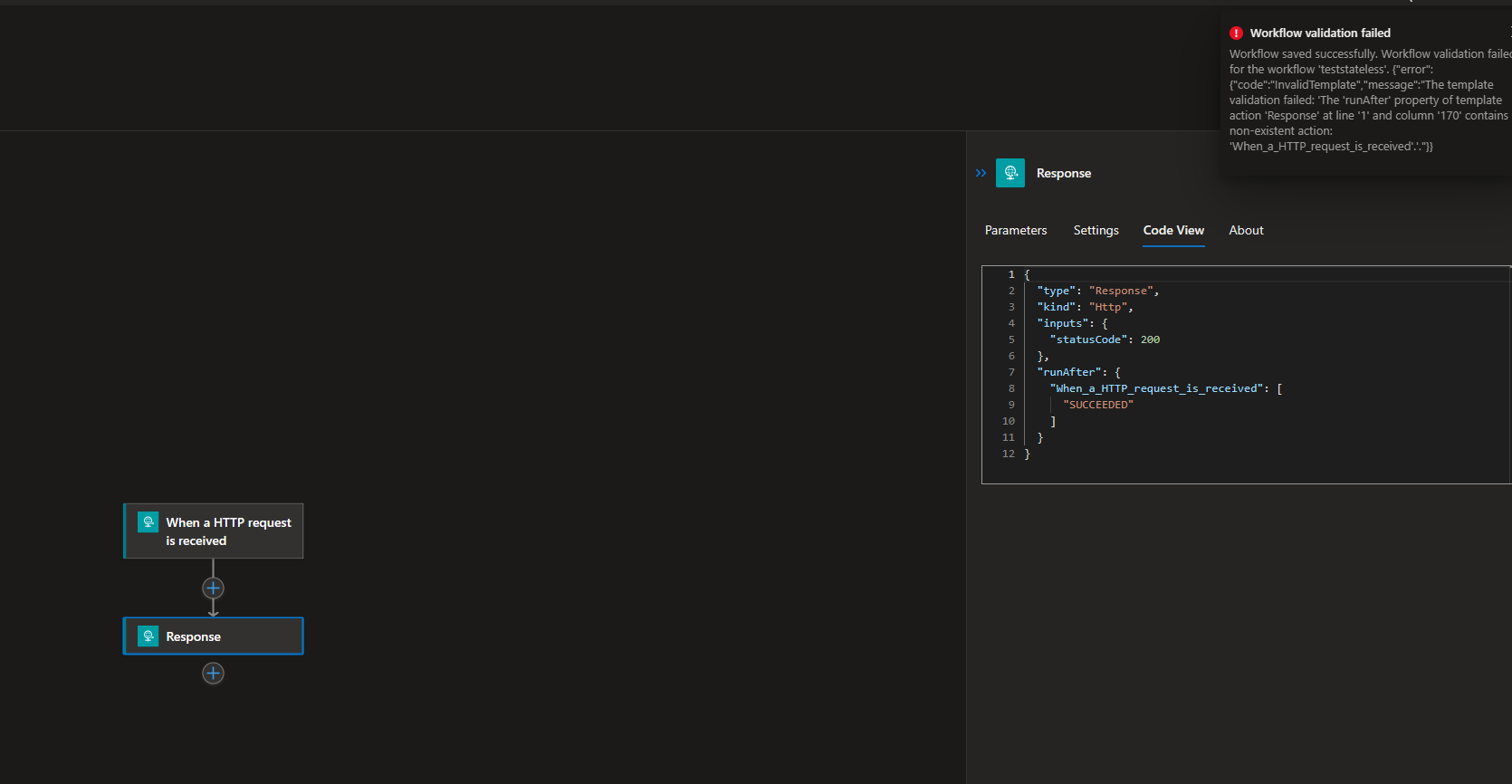Operation after trigger has incorrectly configured Run-After settings · Issue #1576 · Azure ...