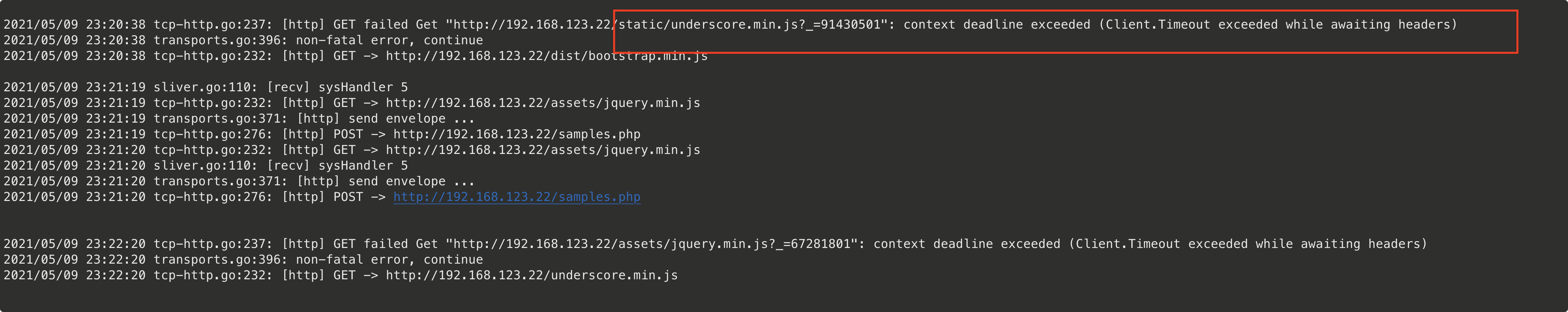 pollHandler context deadline exceeded · Issue #426 · BishopFox/sliver · GitHub