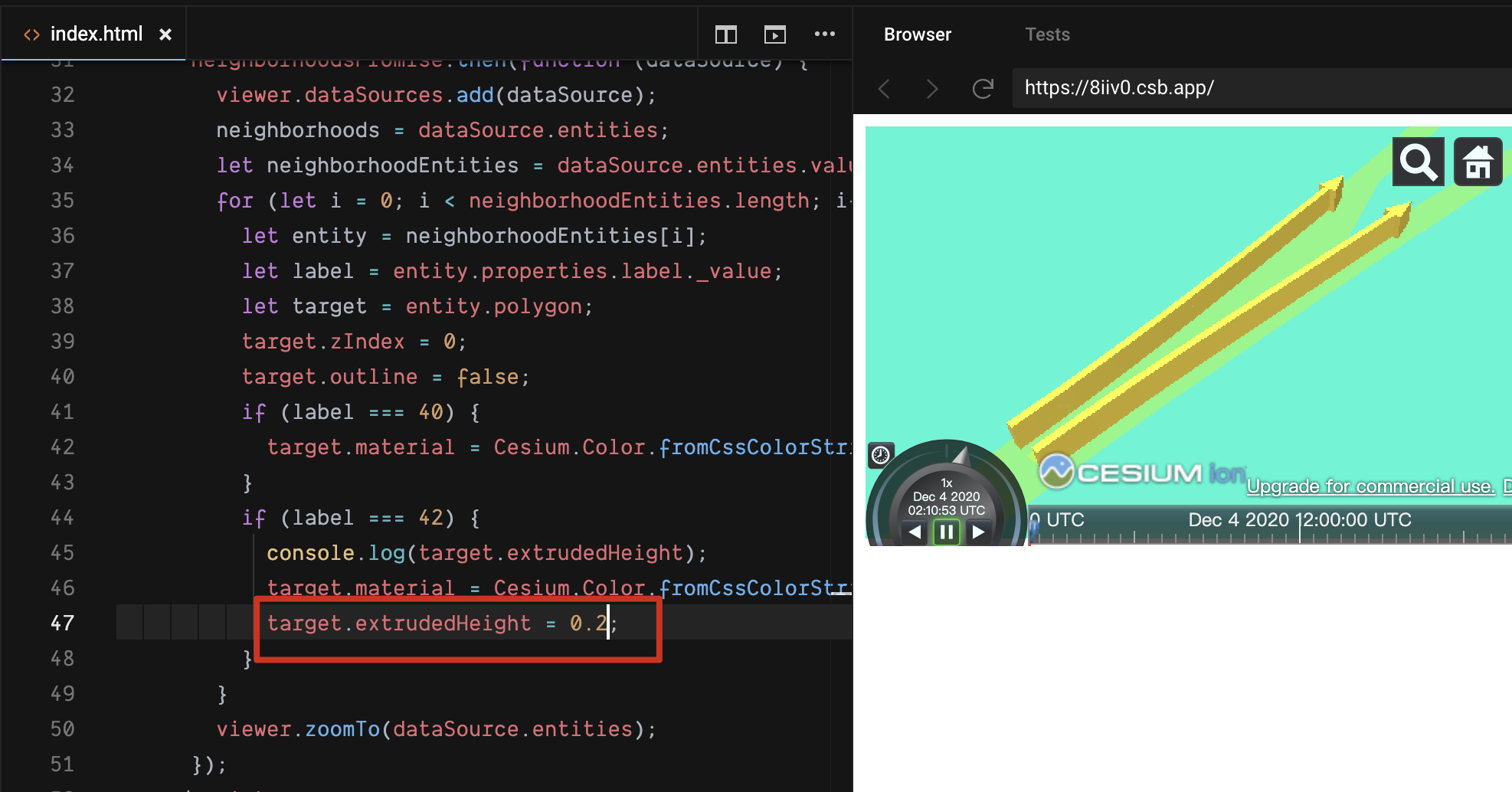 Extrudedheight Setting 02 Or 1 Expression Is The Same · Issue 9263 · Cesiumgscesium · Github
