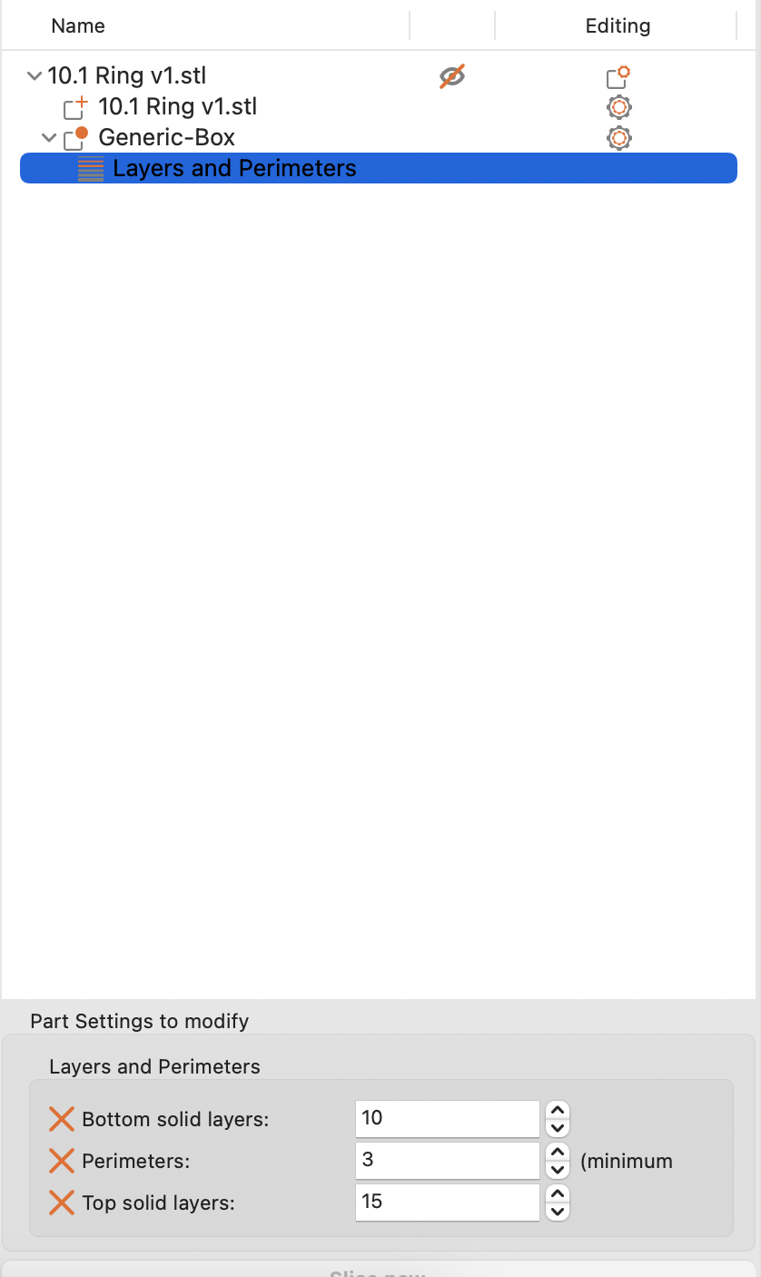 Fix and add a visibility option for all list items (STL's, modifiers, options) on the plater ...