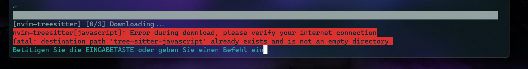 Error during compilation · Issue #2152 · nvim-treesitter/nvim-treesitter · GitHub