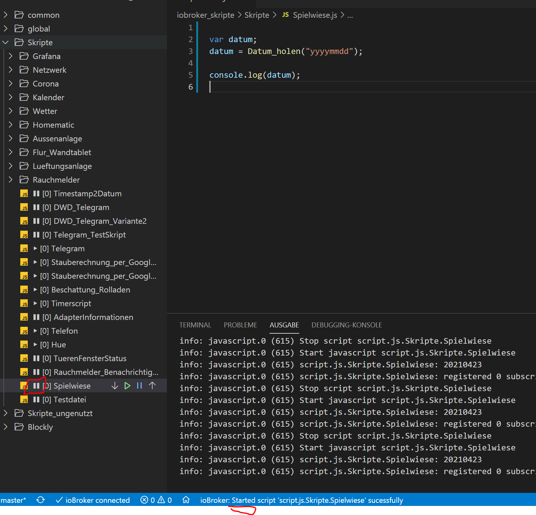 ioBroker.javascript v0.11.0 Start Stop Icon wechselt nicht · Issue #48 · nokxs/iobroker ...