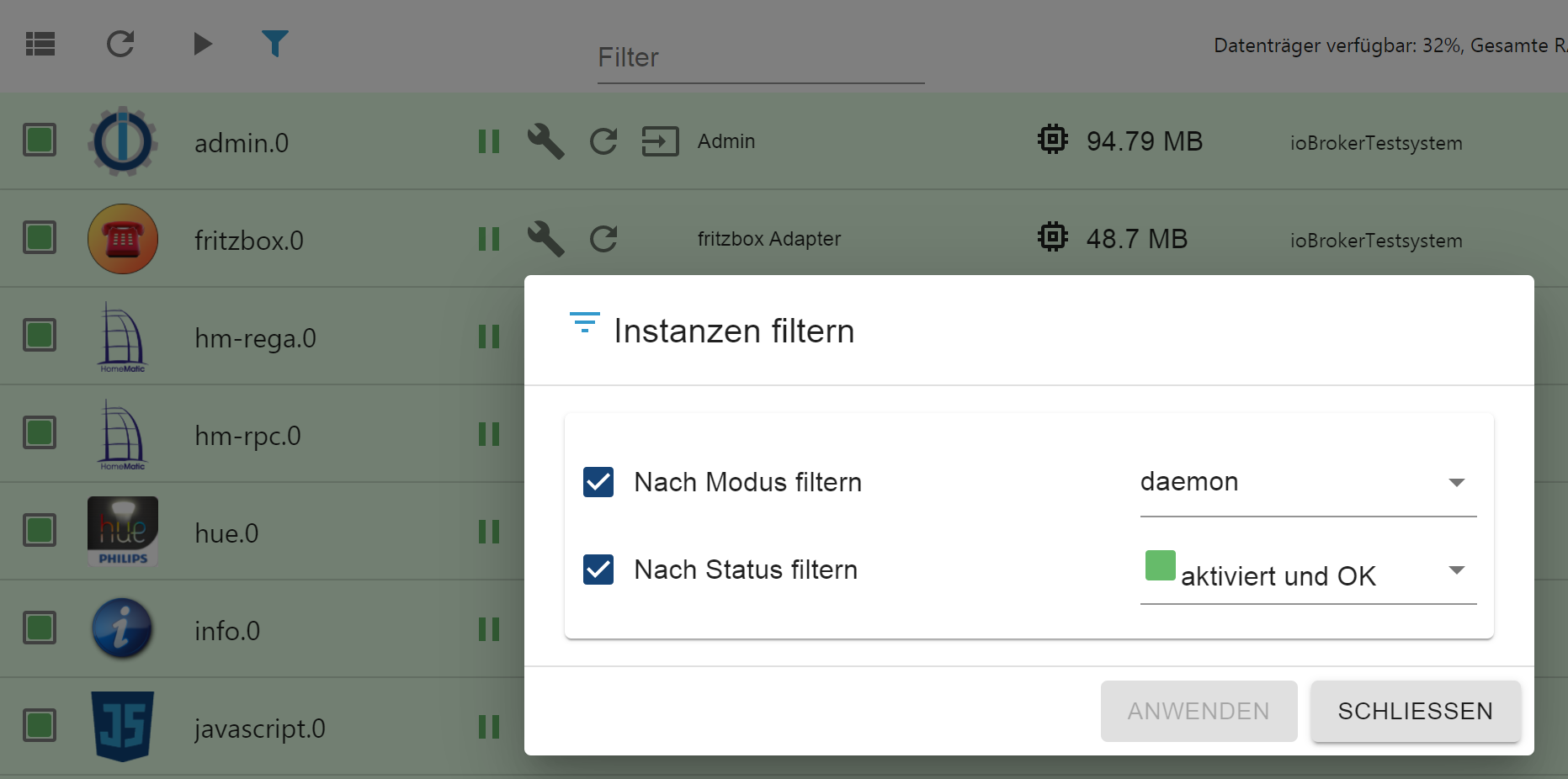 Neue Filter in Instanz Ansicht · Issue #283 · ioBroker/ioBroker.admin · GitHub