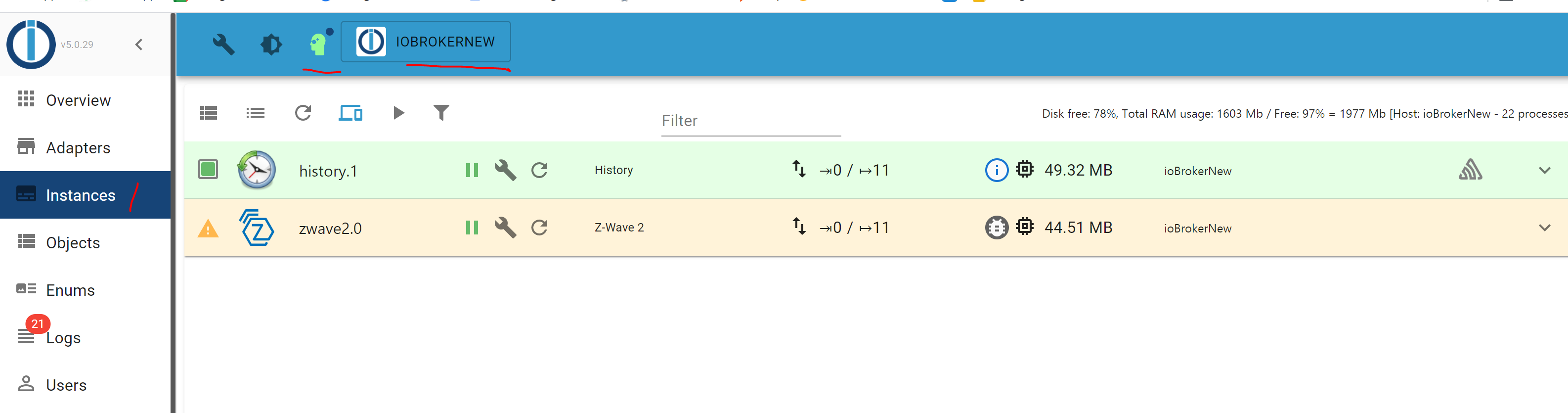 Menu Instances not possible to load · Issue #900 · ioBroker/ioBroker.admin · GitHub