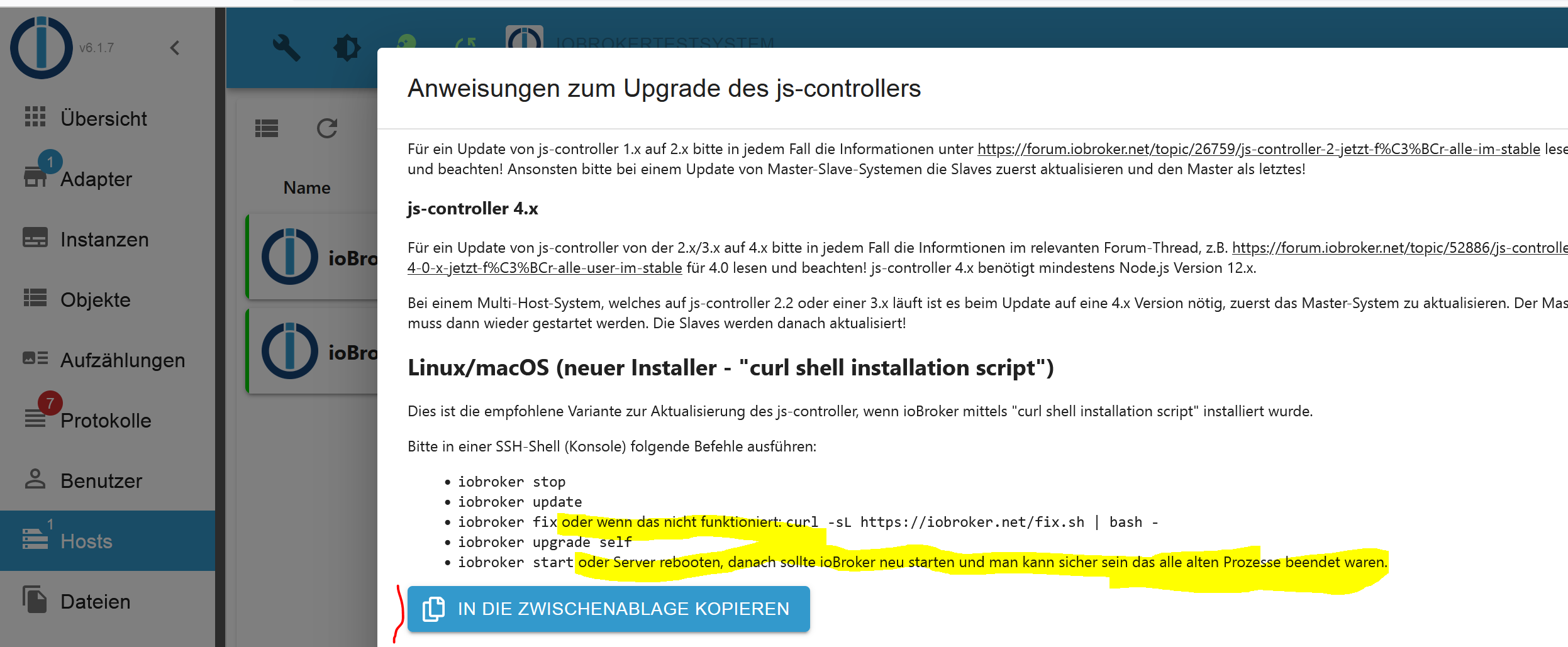Current version of instruction for js-controller update is not shown · Issue #1311 · ioBroker ...