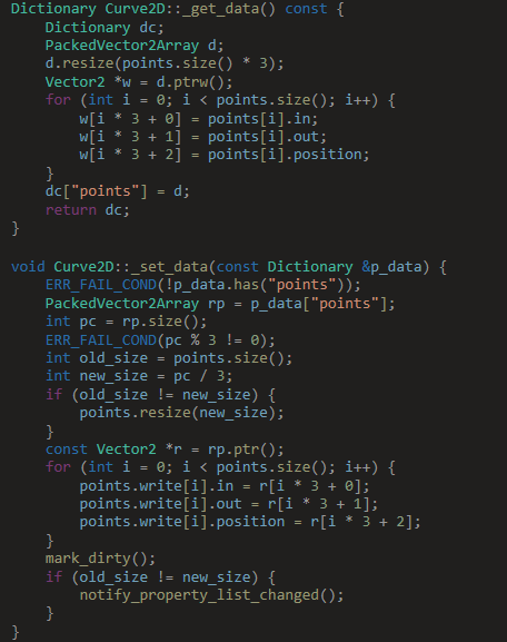 Change `Curve2D::_get_data()["points"]` pattern · Issue #7596 · godotengine/godot-proposals · GitHub