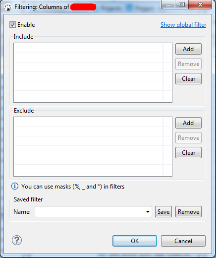 Can the global and table-level columns filter be applied to both ...