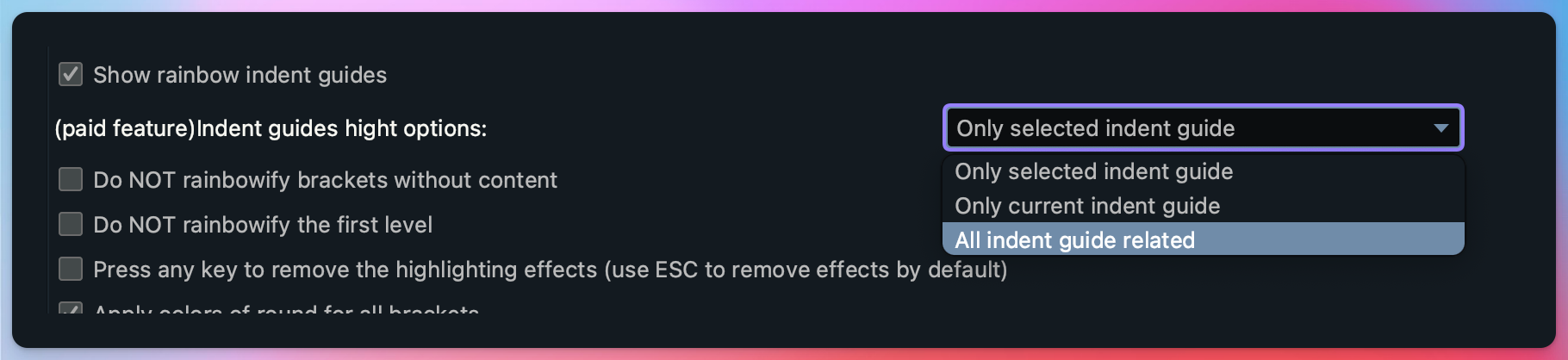 Indent Guide hight options: selection doesn't persist between restarts · Issue #2597 ...