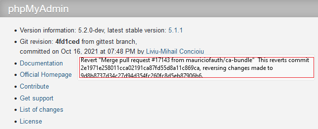 Issue with cabundle not installed, when using Git · Issue #17151 · phpmyadmin/phpmyadmin · GitHub
