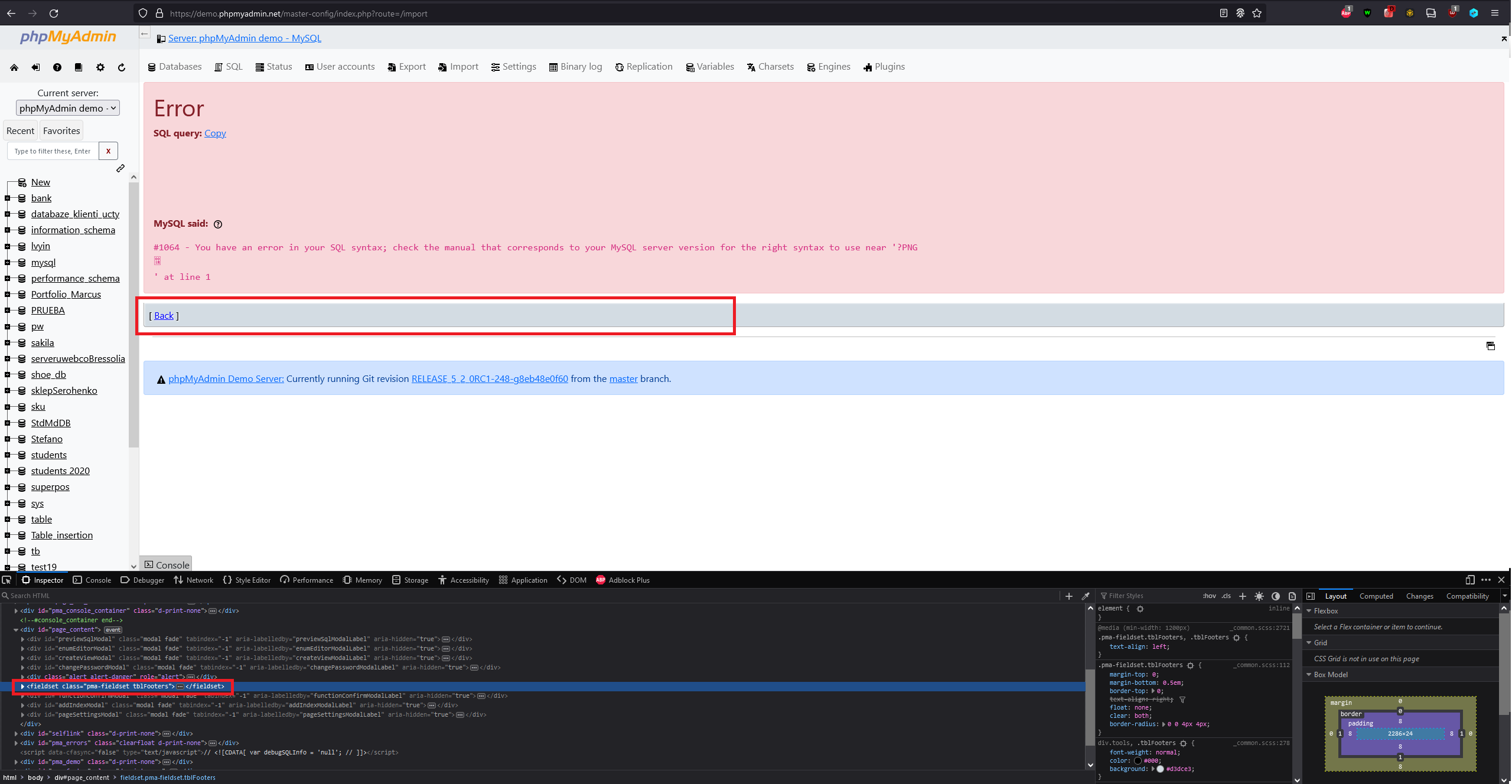 Back button from another theme · Issue #17403 · phpmyadmin/phpmyadmin · GitHub