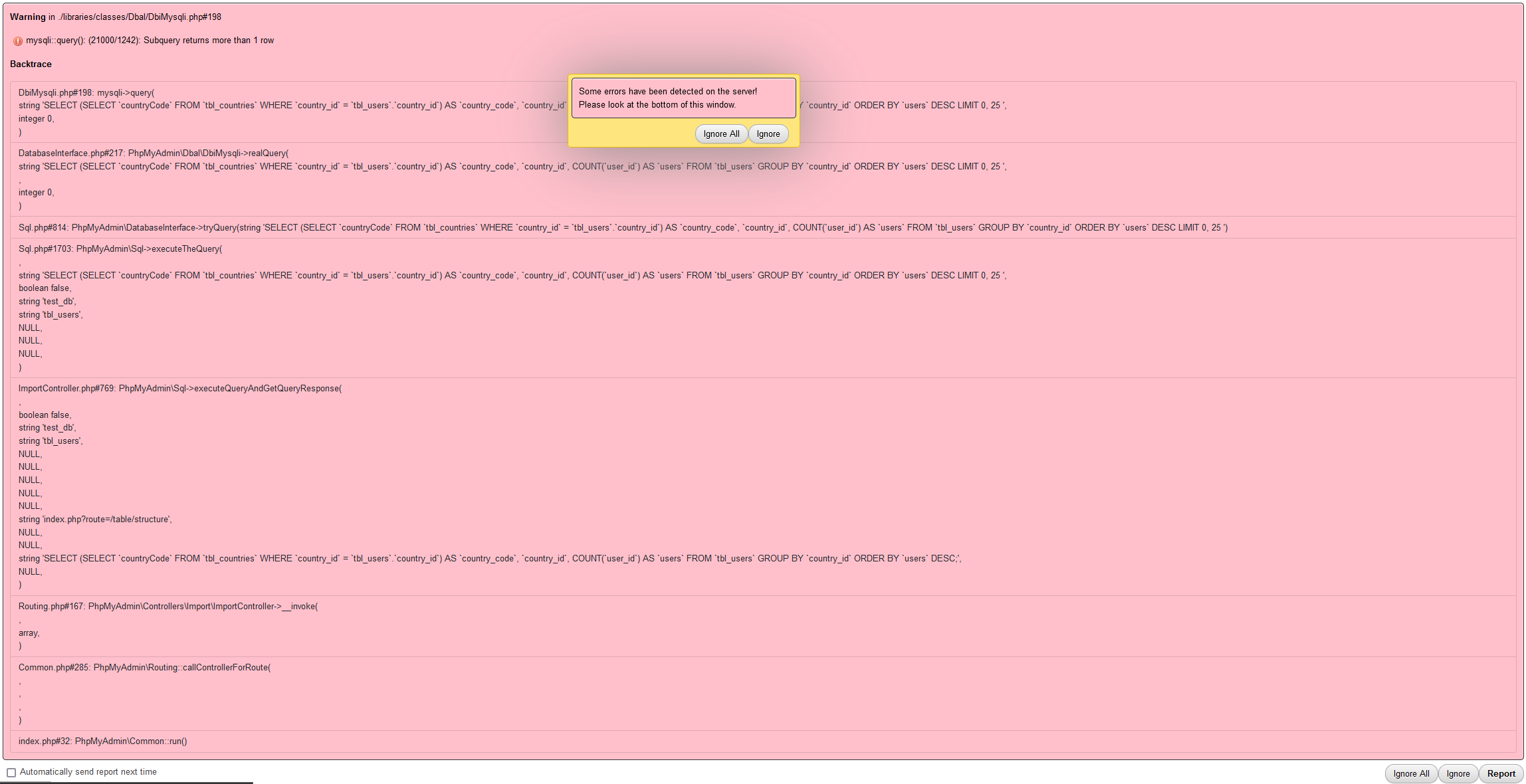 Warning in ./libraries/classes/Dbal/DbiMysqli.php#198 · Issue #17832 · phpmyadmin/phpmyadmin ...