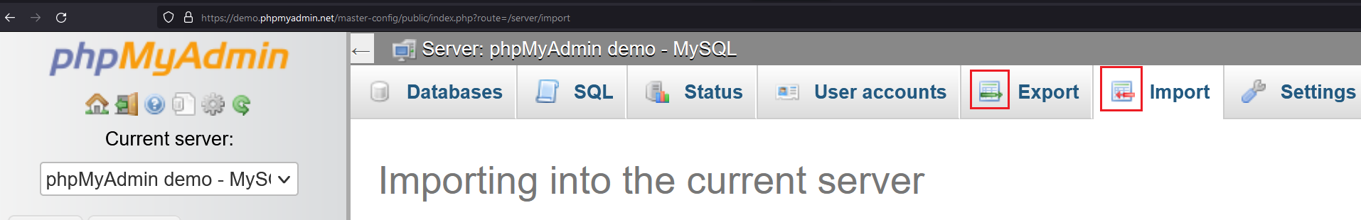 Phpmyadmin Wrong Icon Import Export In Bootstrap Theme · Issue 18354