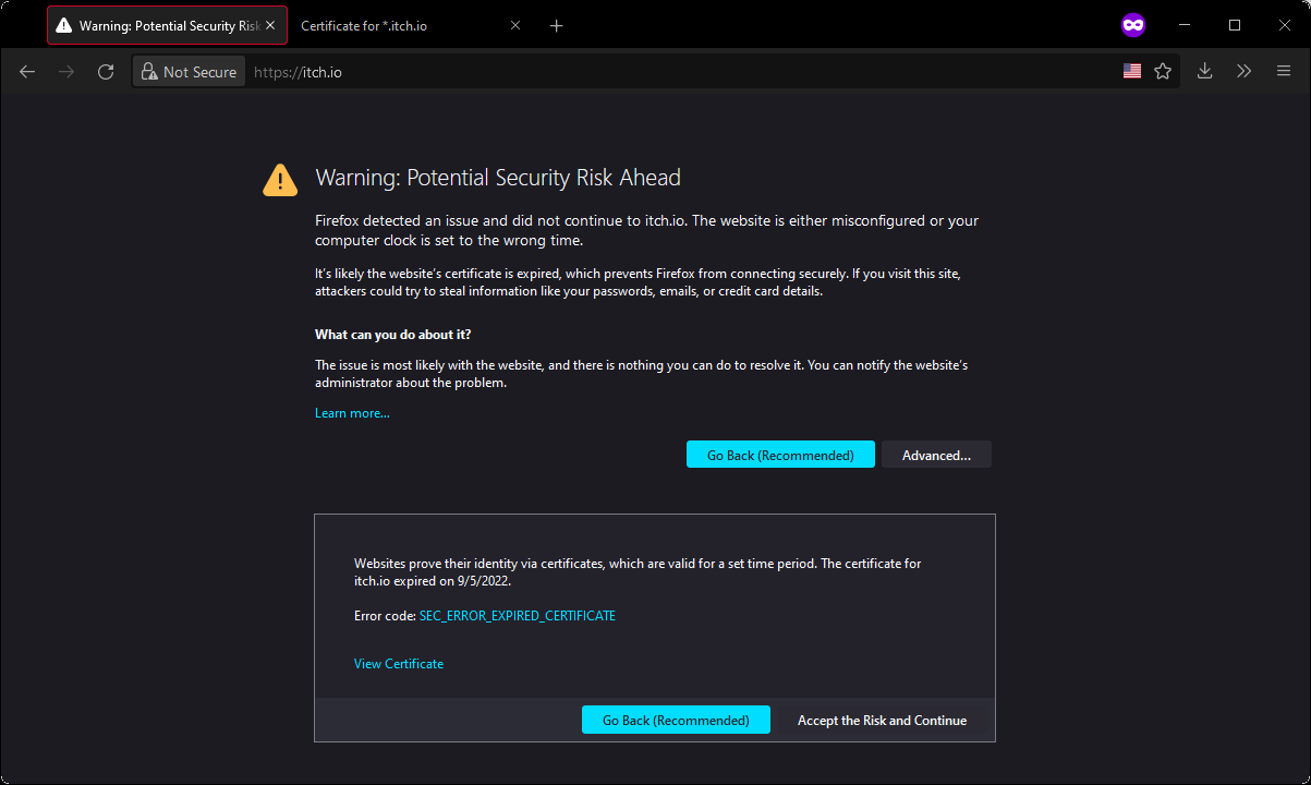 Expired SSL site-wide · Issue #1365 · itchio/itch.io · GitHub