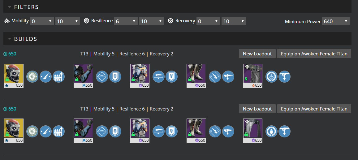loadout builder minimum power filter a bit out · Issue #3562 · DestinyItemManager/DIM · GitHub