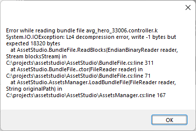 Lz4 decompression error · Issue #897 · Perfare/AssetStudio · GitHub