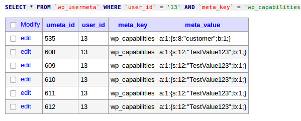 Rest api update customer meta_data fails to update meta_data but always inserts new record in ...