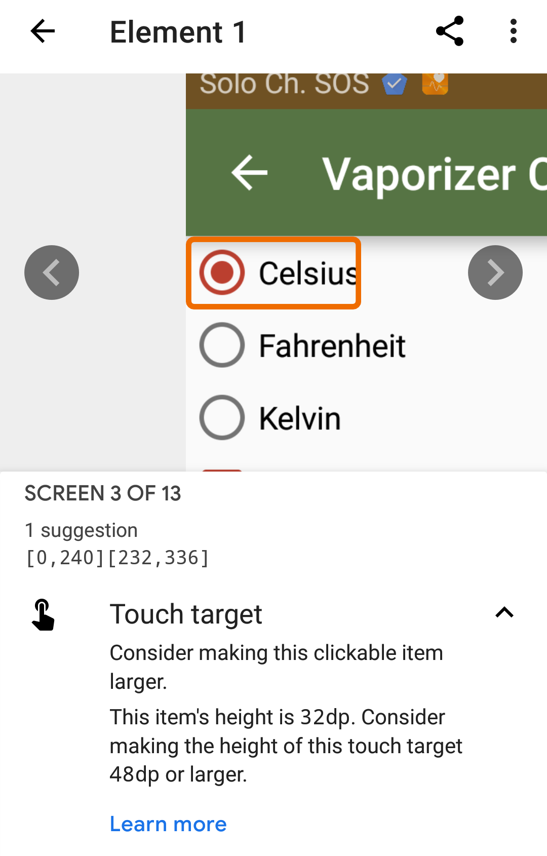 [Accessibility] Touch Target is not respected. · Issue #9 · ligi/VaporizerControl · GitHub
