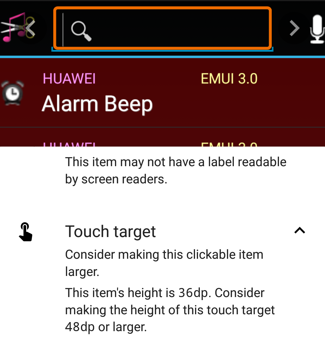 [Accessibility] Touch Target is not respected. · Issue #58 · google ...
