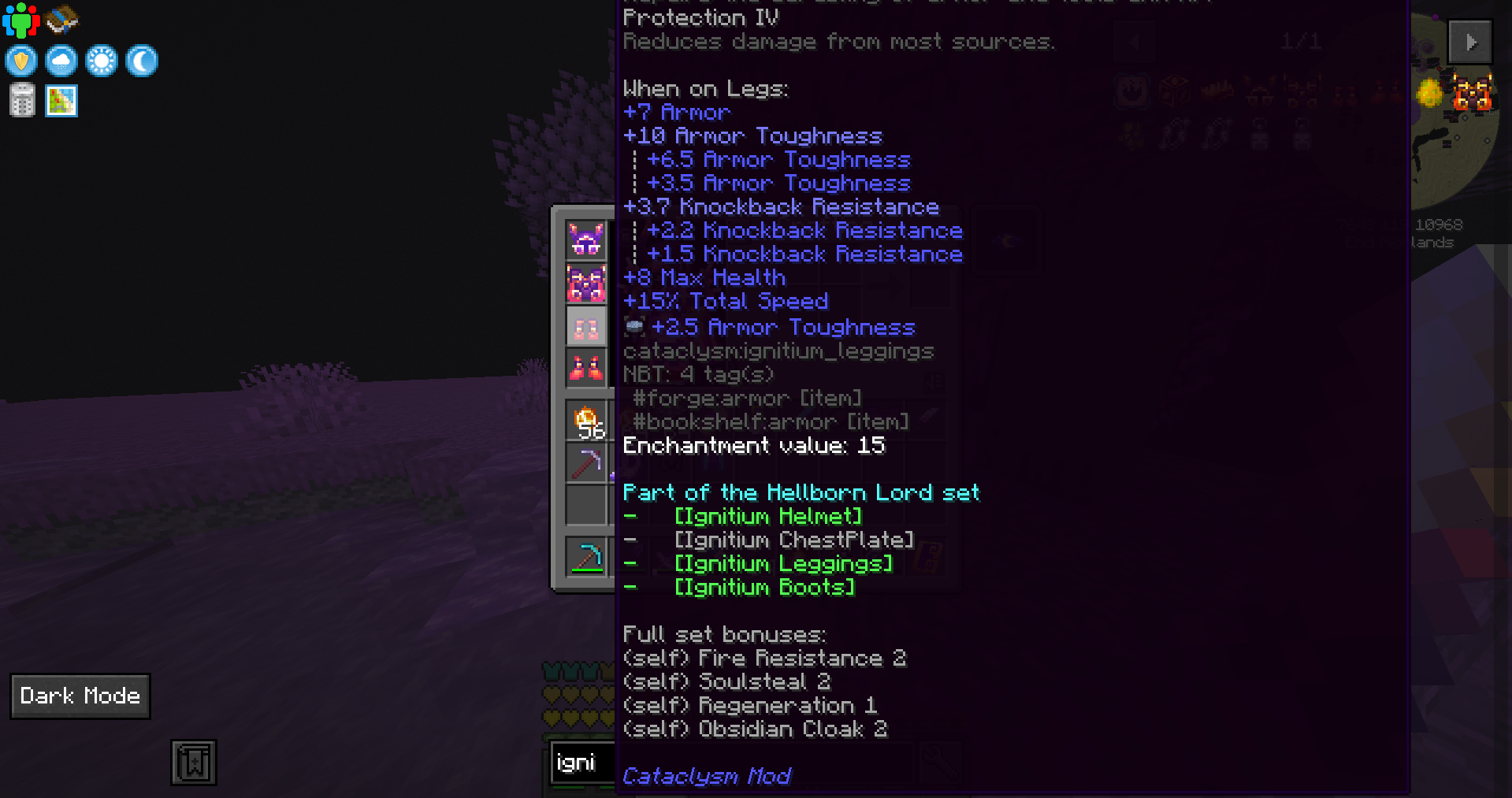 Ignitium Elytra Chestplate does not count towards Hellborn Lord Set ...