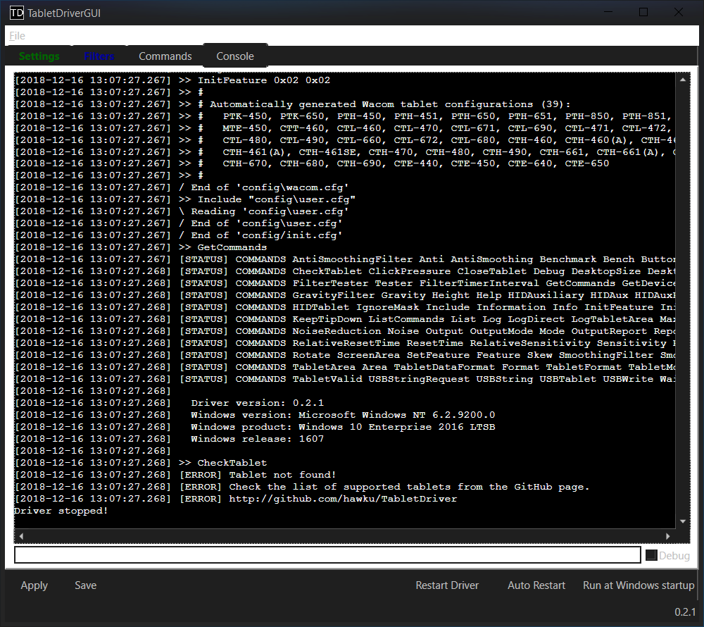 TabletDriverService.exe has stopped working · Issue #305 · hawku/TabletDriver · GitHub