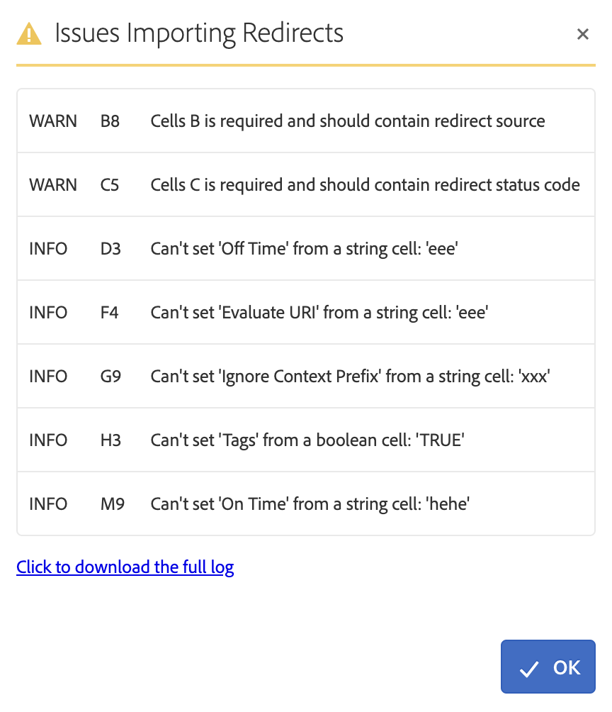 Redirect Manager: Add informative error message during import · Issue #3009 · Adobe-Consulting ...