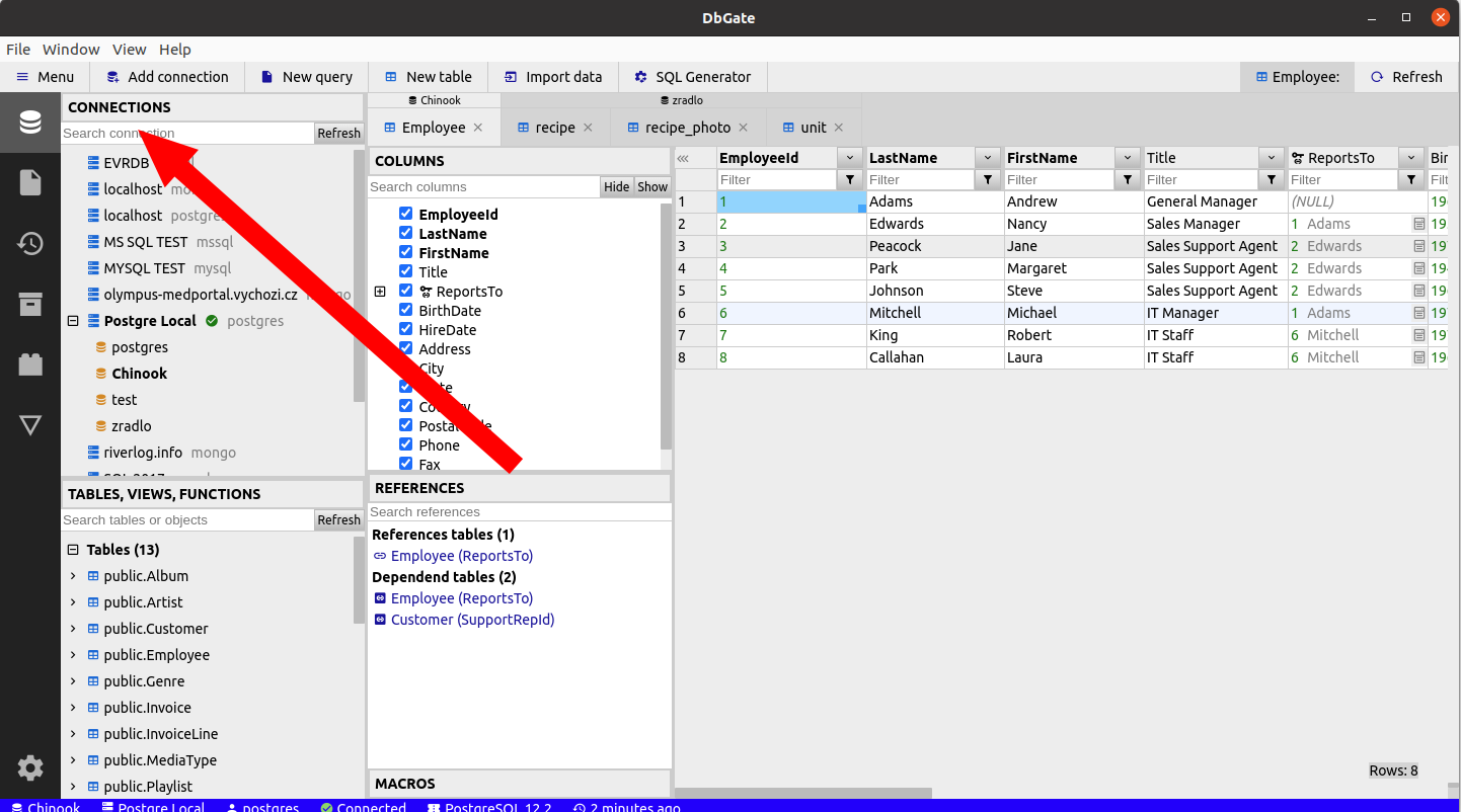 FEAT: Ability to quick search within database names · Issue #172 · dbgate/dbgate · GitHub