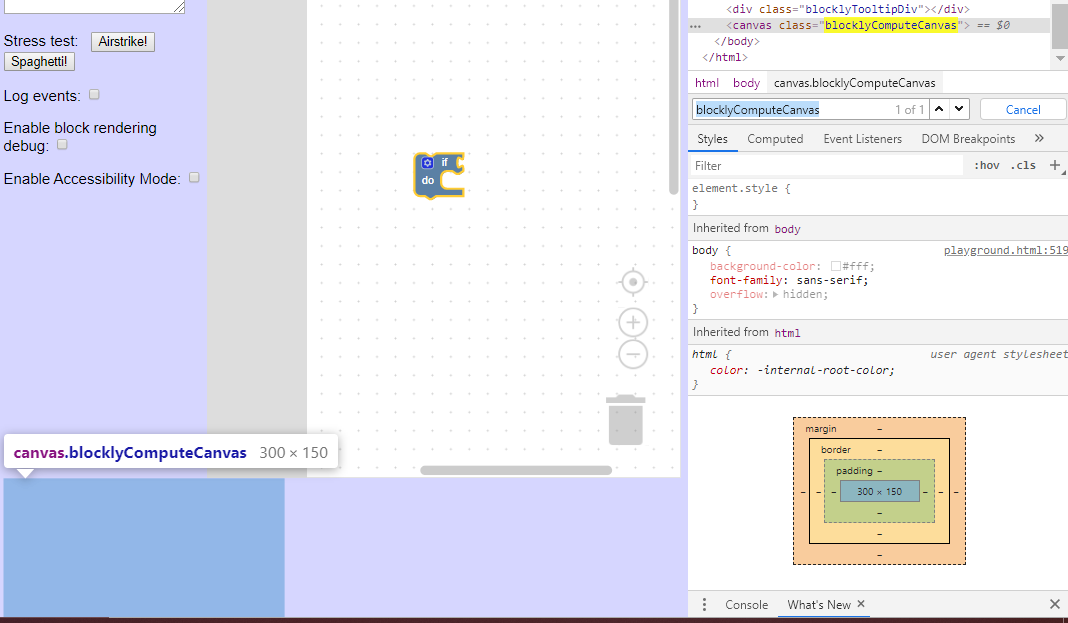 Compute canvas is affecting page layout · Issue #3368 · google/blockly · GitHub