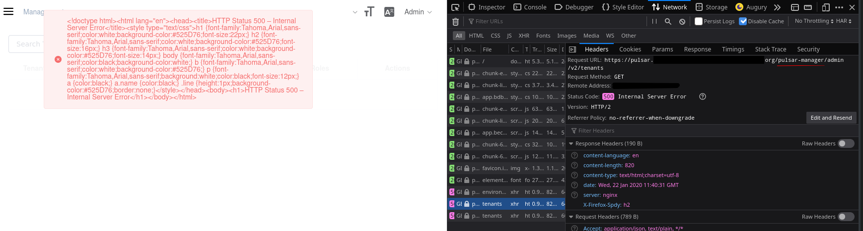 Pulsar-manager sends requests to invalid subdirectory · Issue #250 · apache/pulsar-manager · GitHub