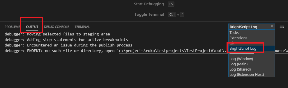 debug output in console must be searchable · Issue #15 · rokucommunity/vscode-brightscript ...