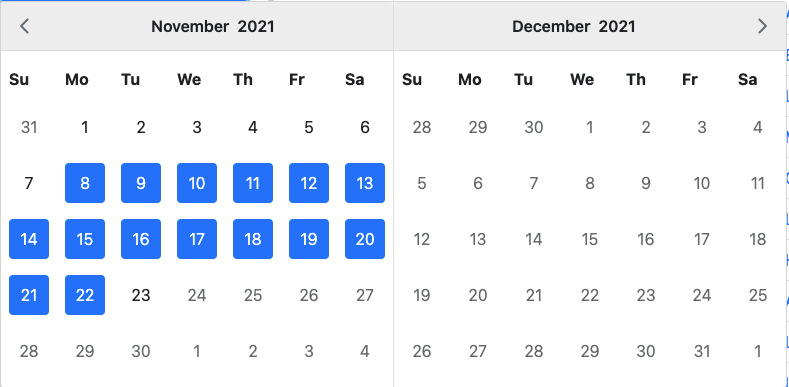 p-calendar Multiple Months visible range / maxDate enhancements · Issue ...
