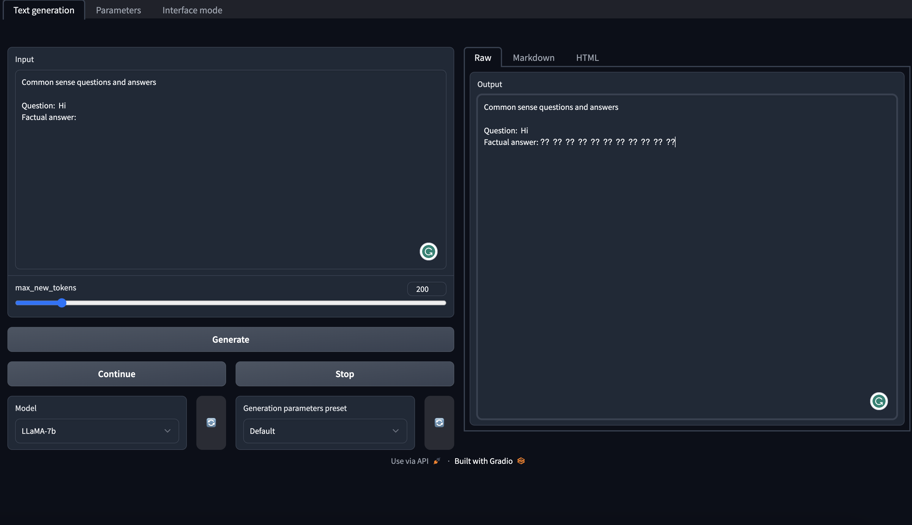 Factual answer: ⁇ ⁇ ⁇ ⁇ ⁇ ⁇ ⁇ ⁇ ⁇ ⁇ ⁇ · Issue #446 · oobabooga/text-generation-webui · GitHub