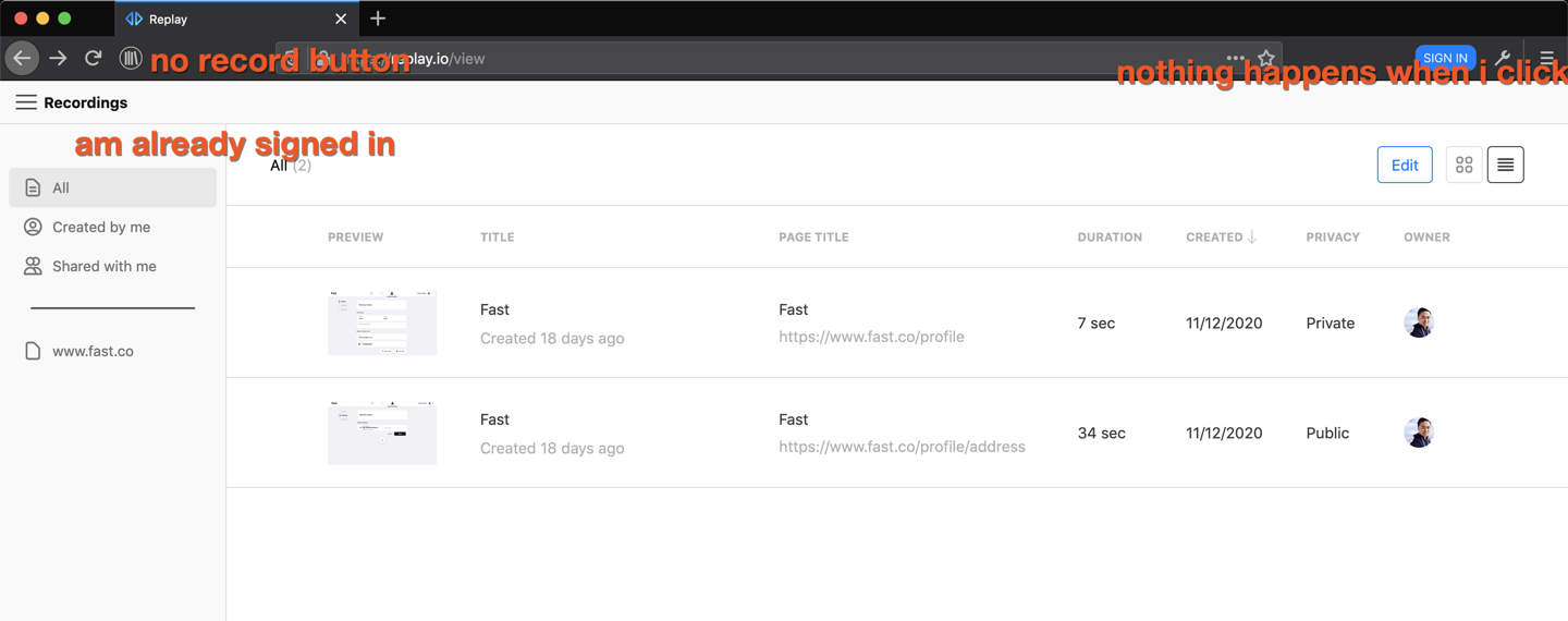 [Dashboard] User avatar is missing · Issue #1100 · replayio/devtools · GitHub