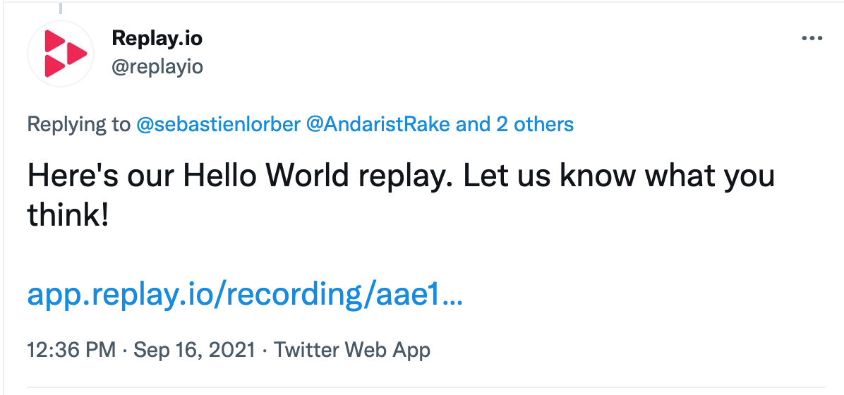 Replays should be formatted on twitter · Issue #3634 · replayio/devtools · GitHub