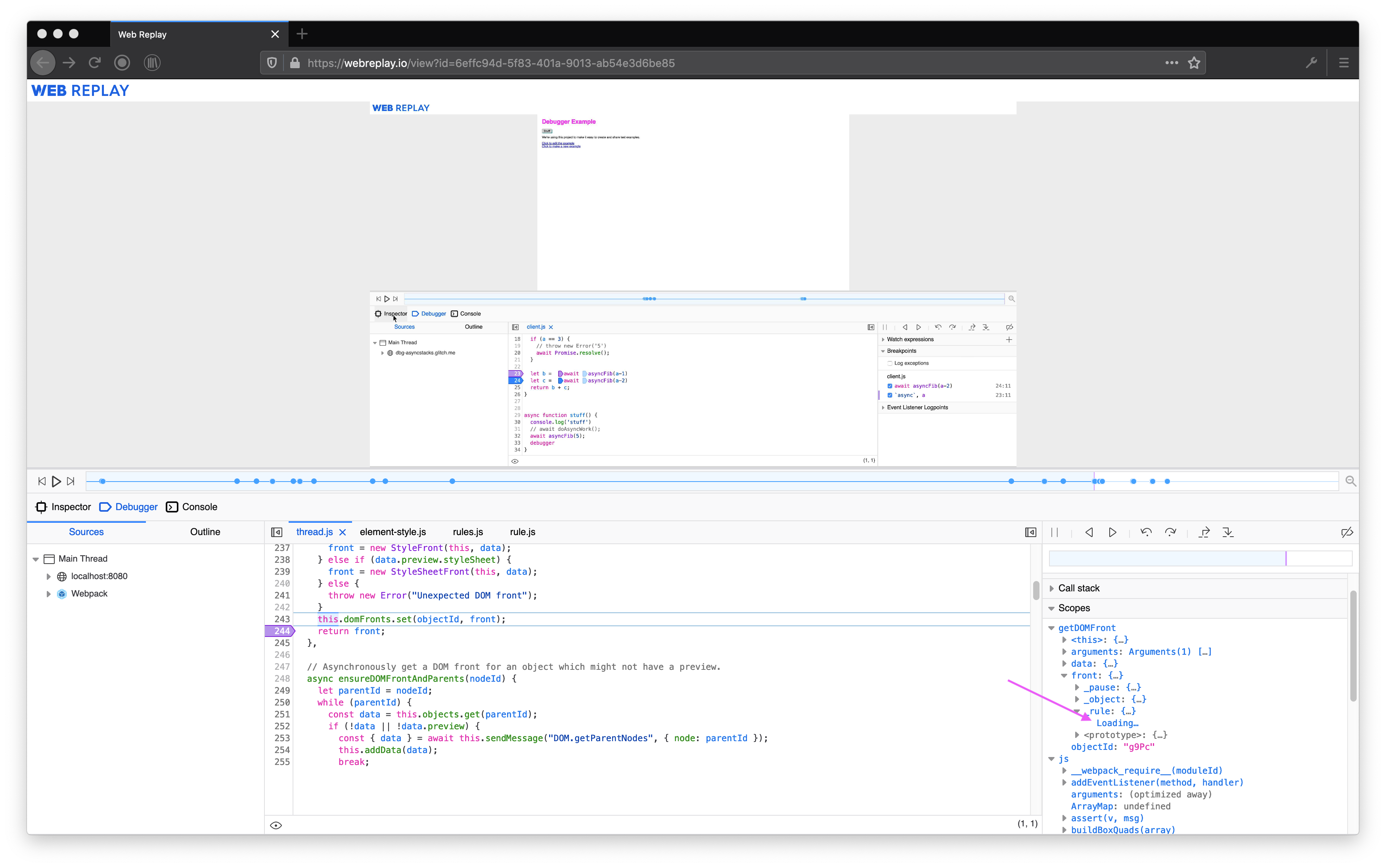 [replaying] Can't expand `front._rule` · Issue #198 · replayio/devtools · GitHub
