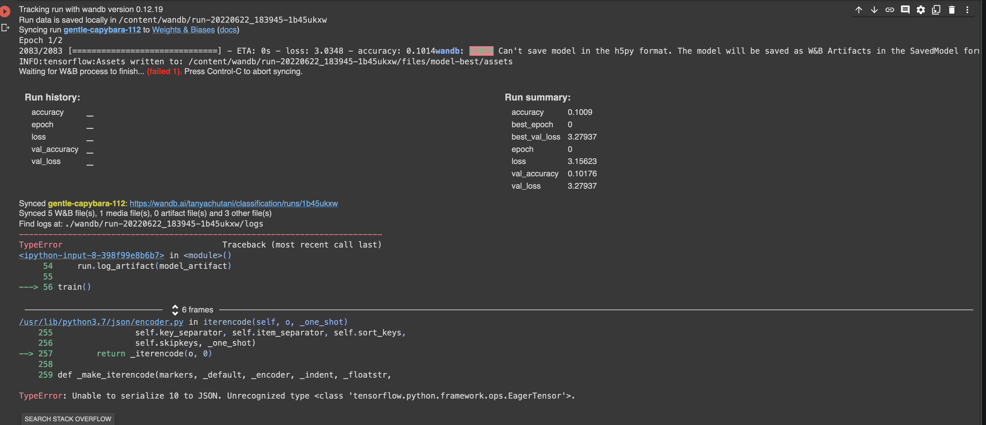 [App]: Unable to save model artifacts via subclassing the model class (Tensorflow 2.9) · Issue ...