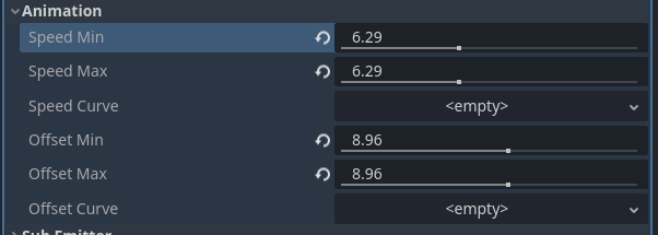 ParticleProcessMaterial Animation Offset Sliders have incorrect limits. · Issue #70704 ...