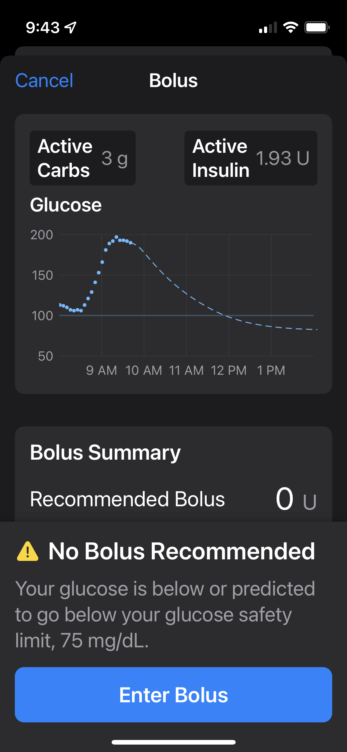 Message on bolus rec screen incorrectly references safety limit when ...