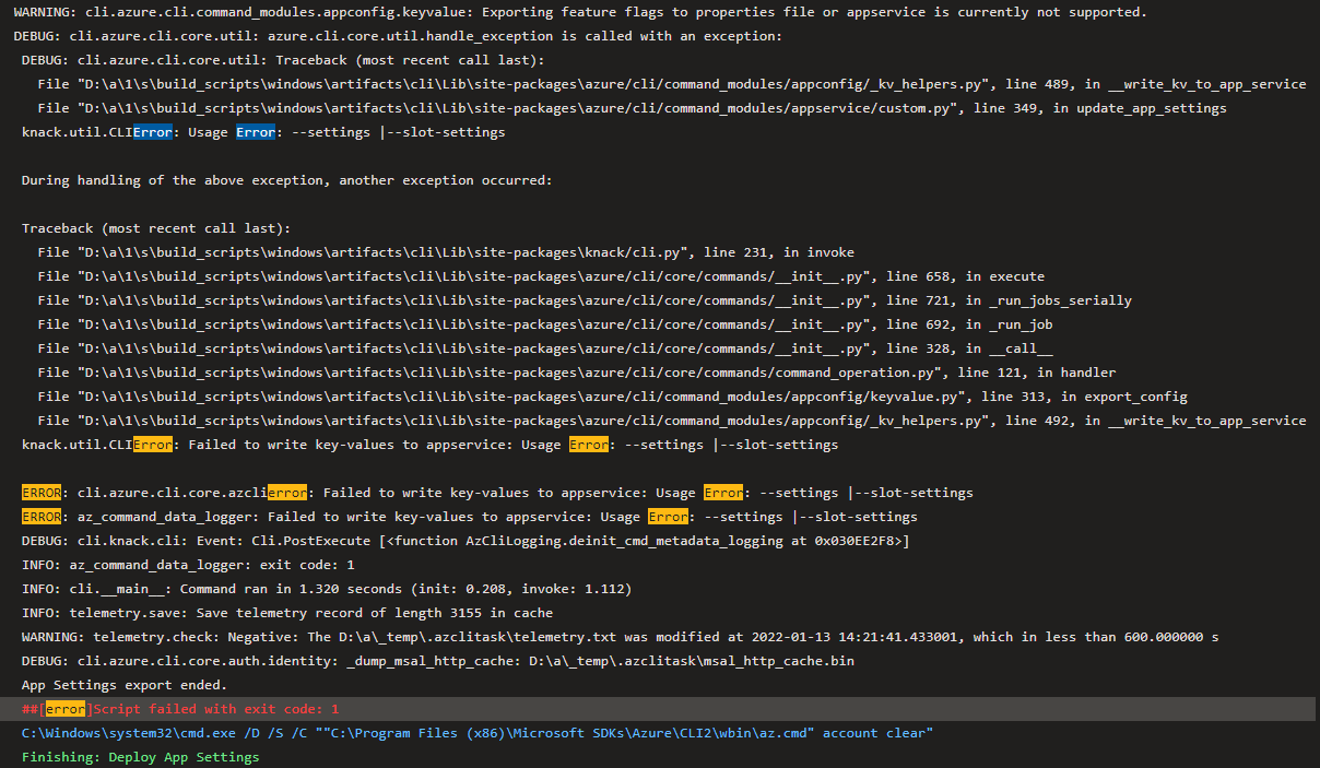 Export error if no key-values are found · Issue #596 · Azure/AppConfiguration · GitHub