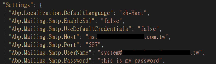 Volo.Abp.Emailing set Abp.Mailing.Smtp.Password at appsettings.json · Issue #3923 · abpframework ...